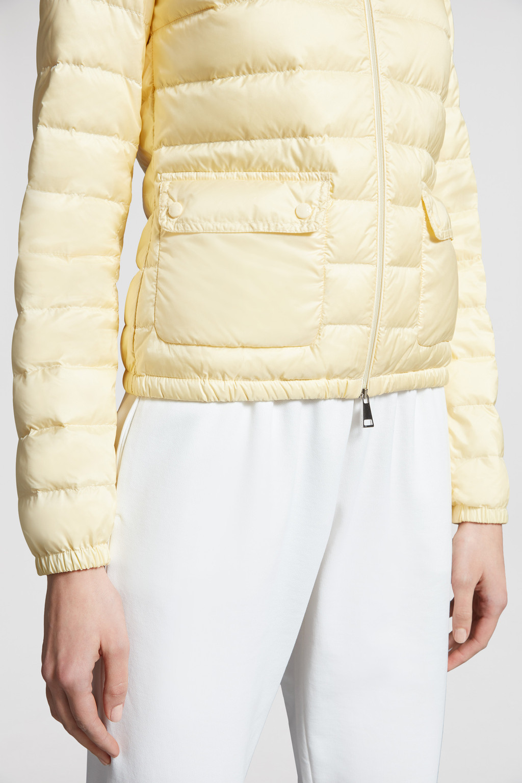Light Yellow Lans Short Down Jacket - Short Down Jackets for Women ...