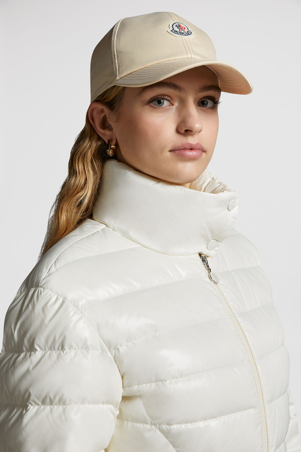 Beige Satin Baseball Cap - Hats & Beanies for Women | Moncler US