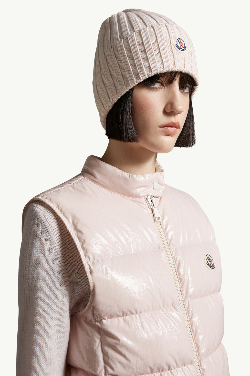 Light Pink Wool Beanie - Hats & Beanies for Women | Moncler HK