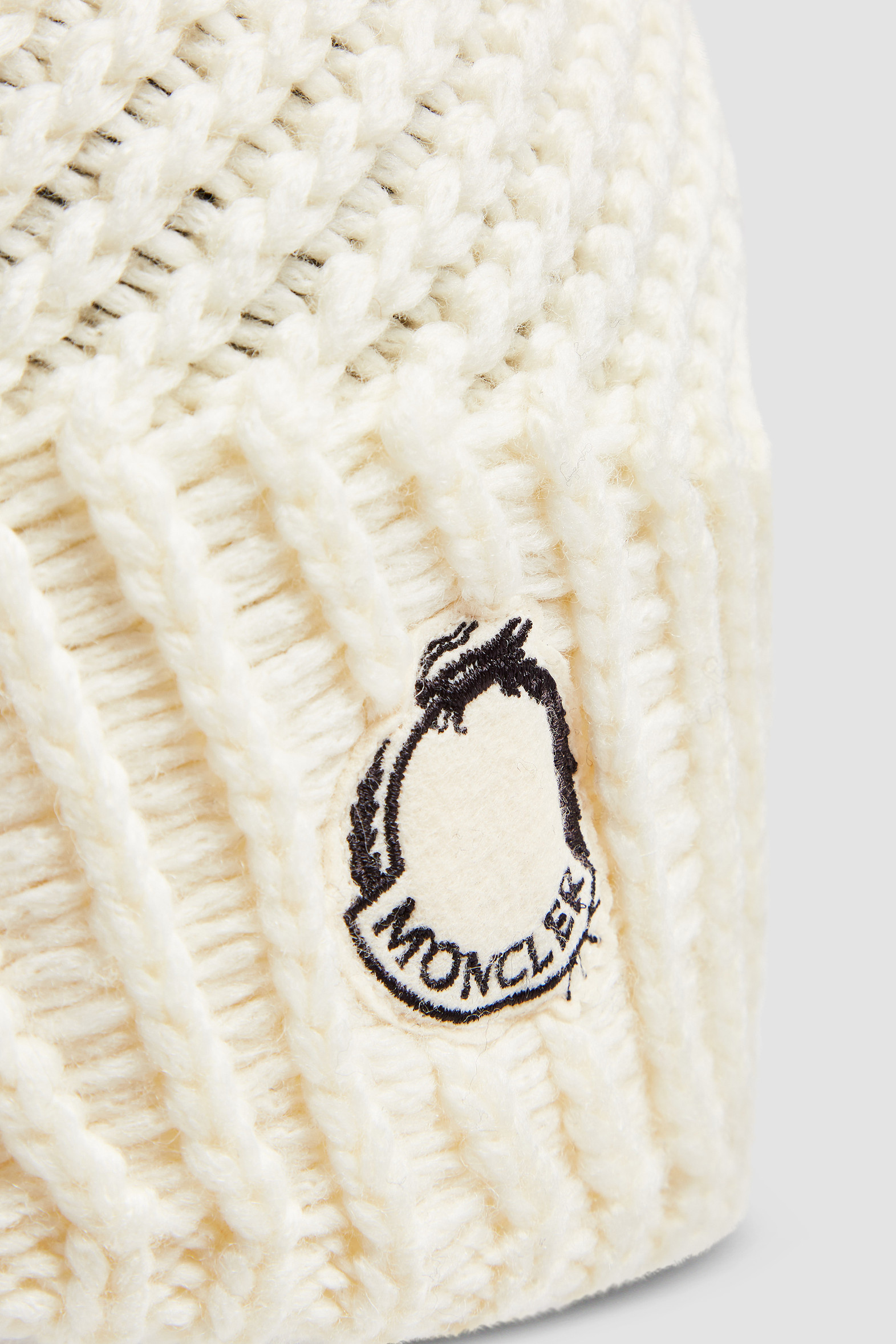White Wool Blend Beanie - Hats & Beanies for Women | Moncler LT