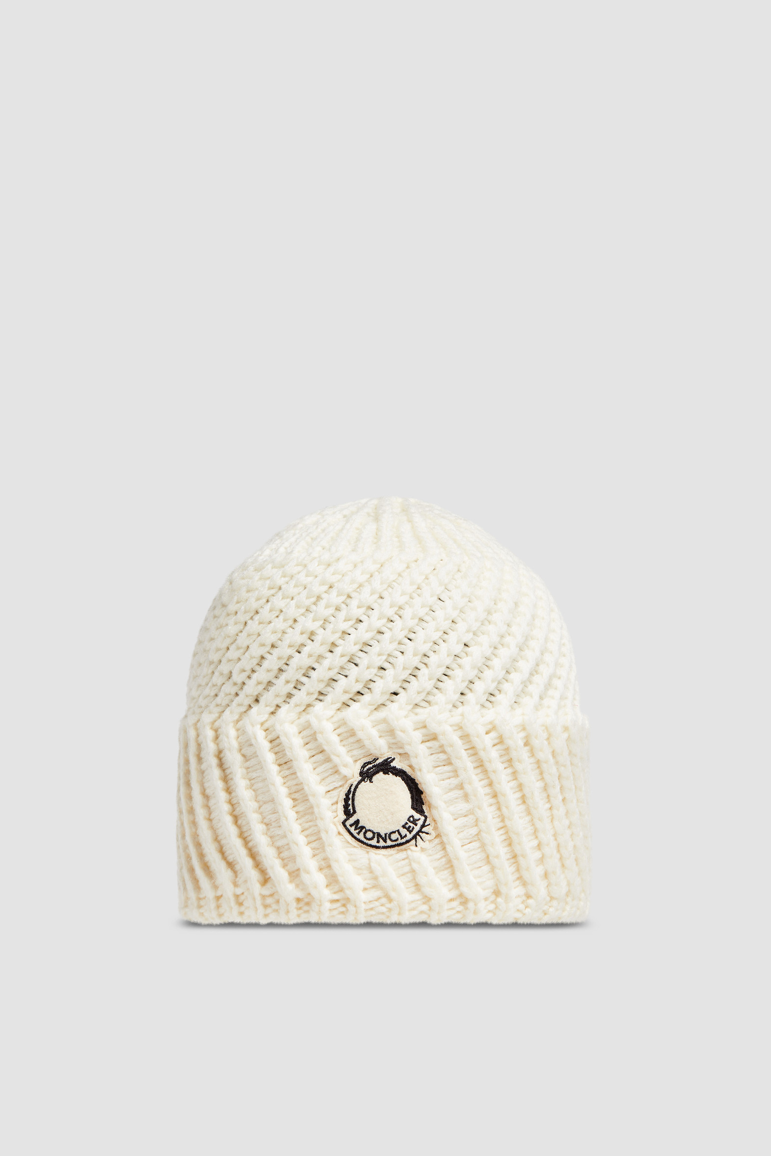 White Wool Blend Beanie - Hats & Beanies for Women | Moncler LT