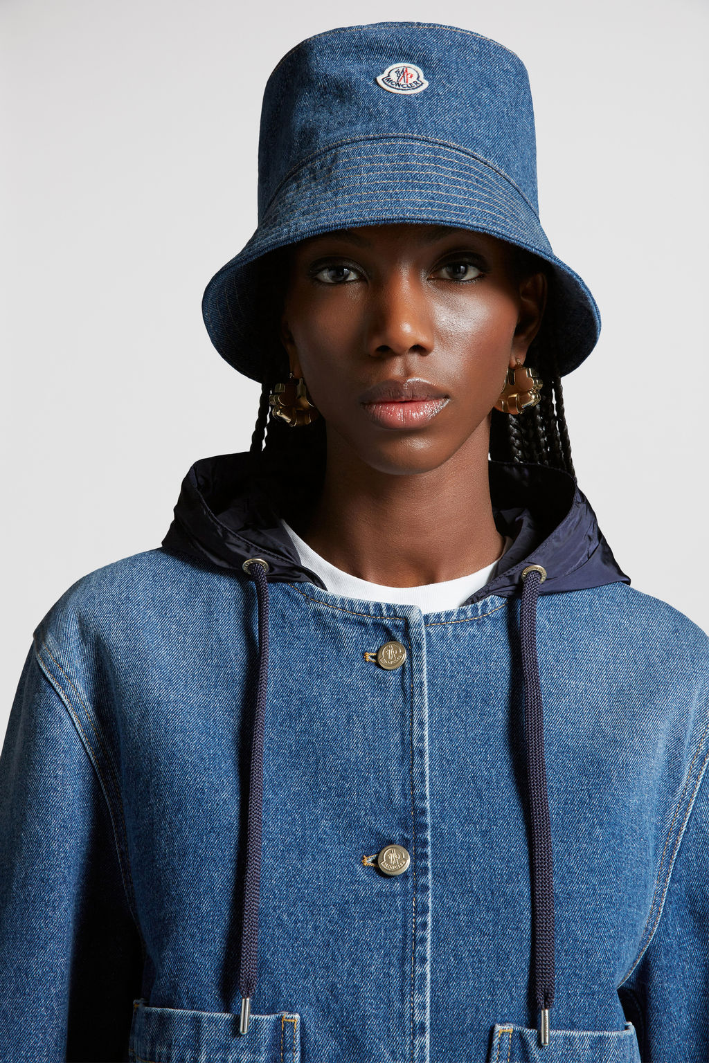 Fischerhut aus Denim Nachtblau - Mützen & Beanies für Damen | Moncler DE
