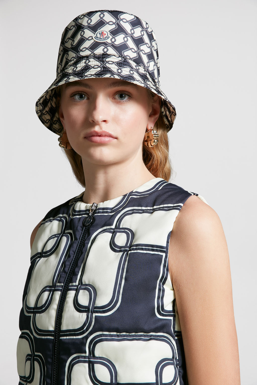 Blue Chain Print Bucket Hat - Hats & Beanies for Women | Moncler GB