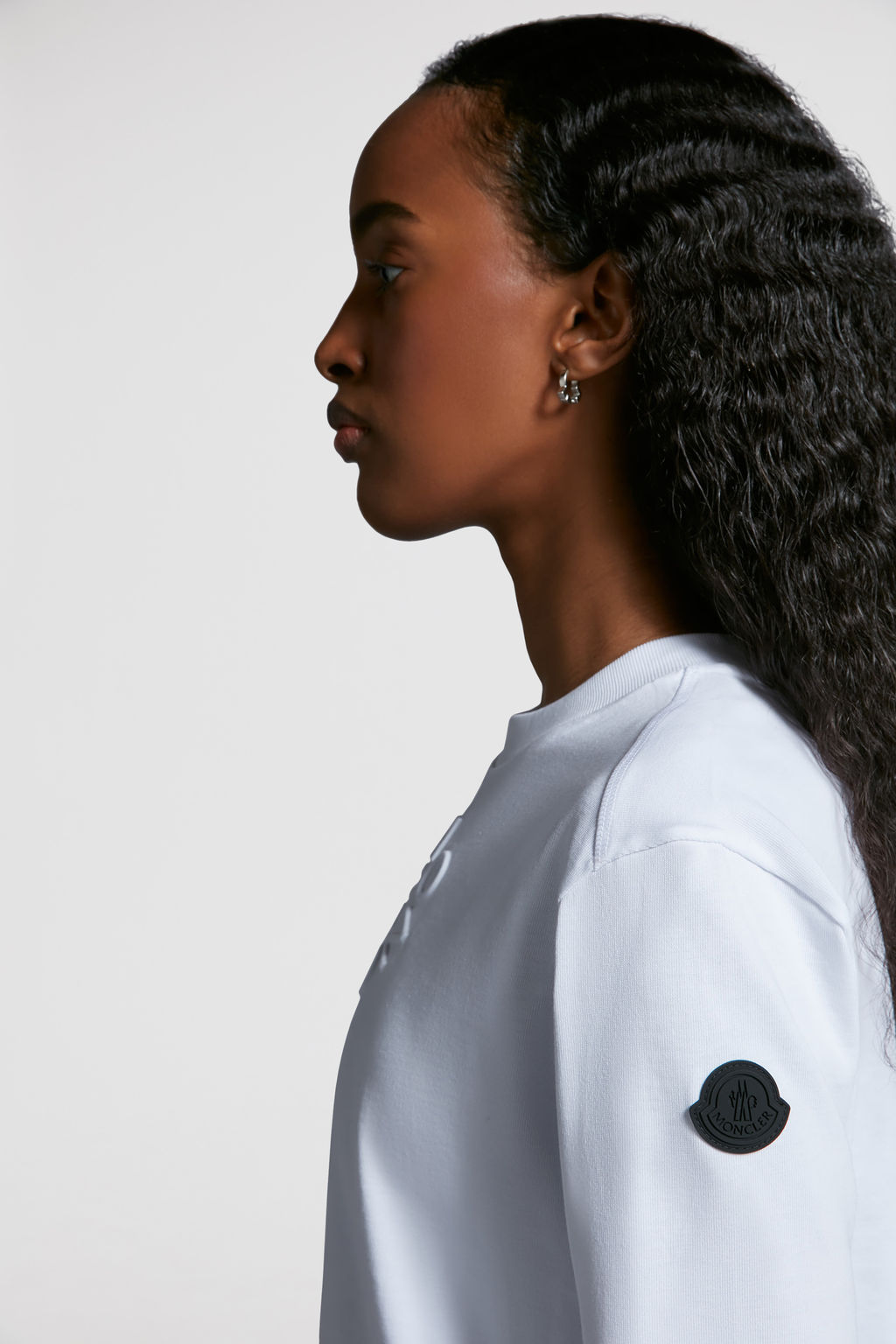 Optical White Embossed Logo T-Shirt - Tops & T-Shirts for Women ...