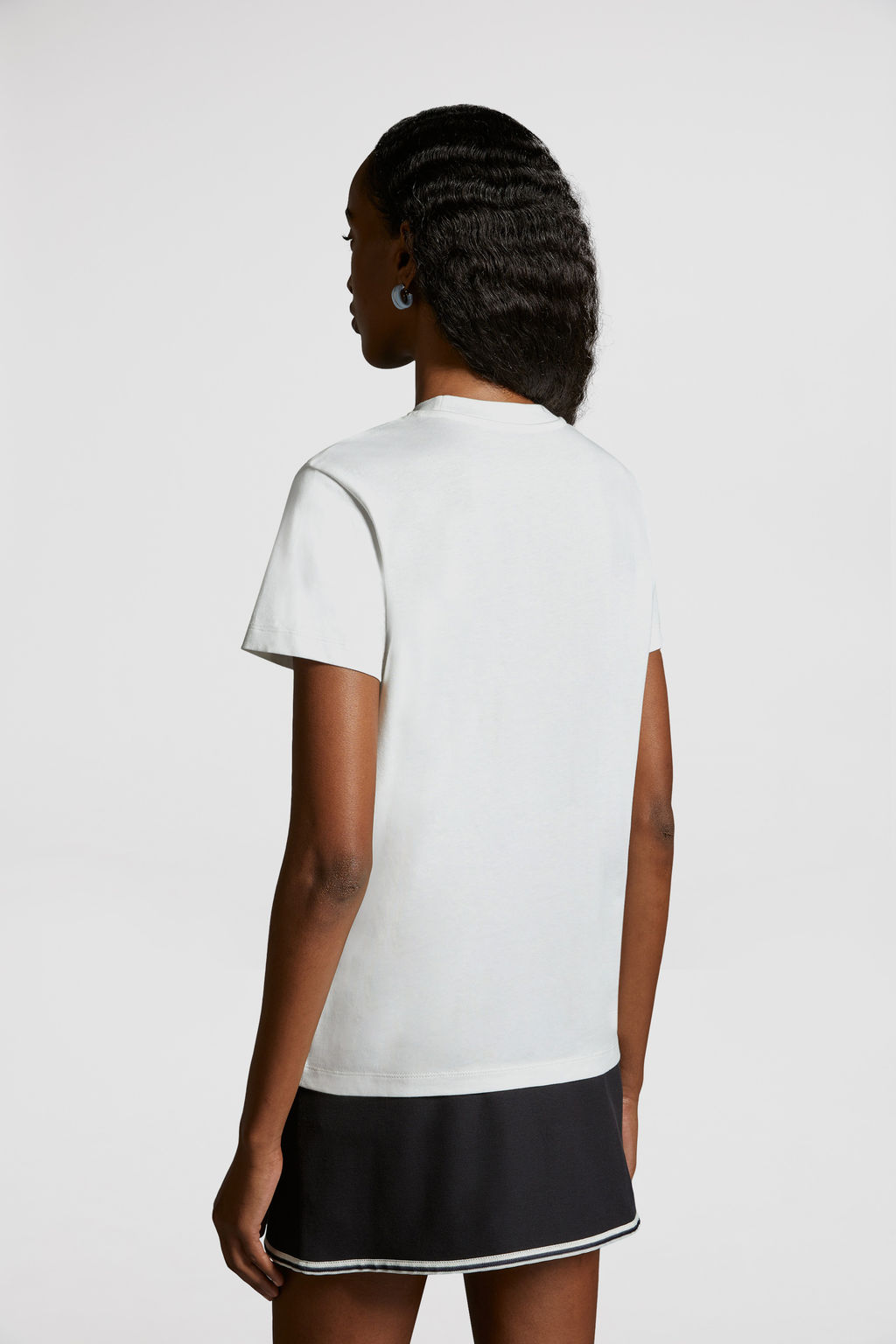 White Embroidered Logo T-Shirt - Tops & T-shirts for Women | Moncler US