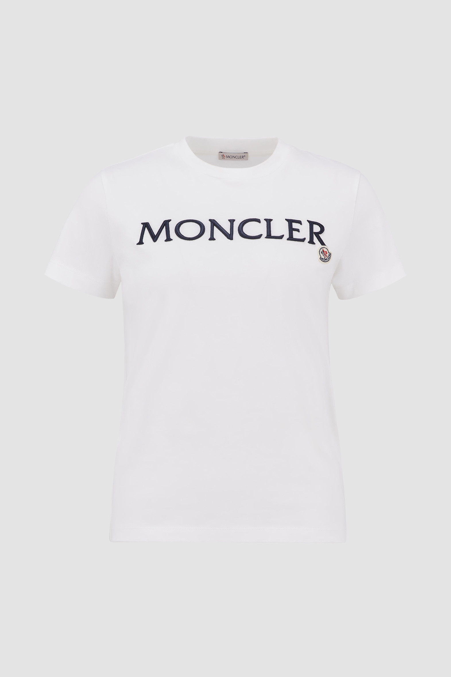 White Embroidered Logo T-Shirt - Tops & T-shirts for Women | Moncler US