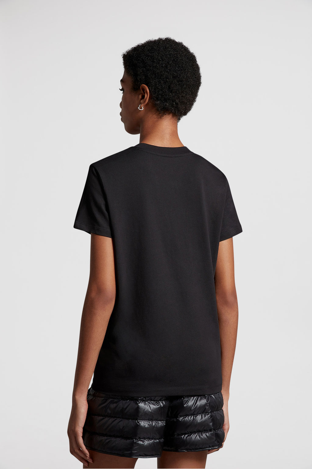 Black Embroidered Logo T-Shirt - Tops & T-shirts for Women | Moncler US
