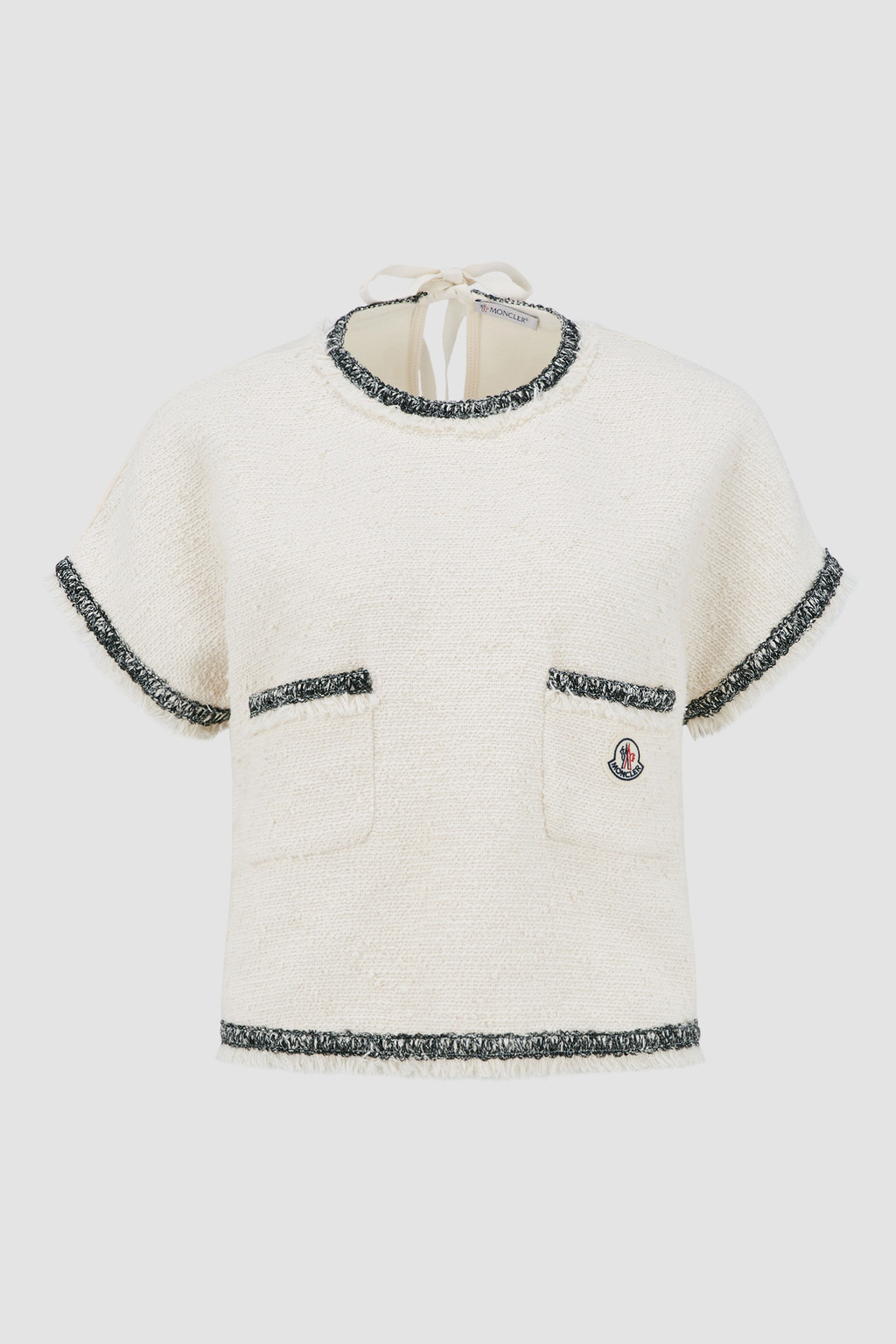 Black & White Tweed Blouse - Tops & T-Shirts for Women | Moncler SG