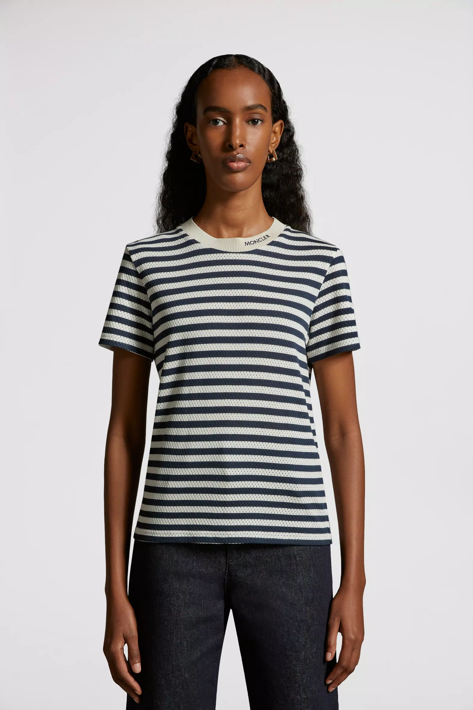 Gestreiftes T Shirt Blau And Weiss Tops And T Shirts Für Damen Moncler At
