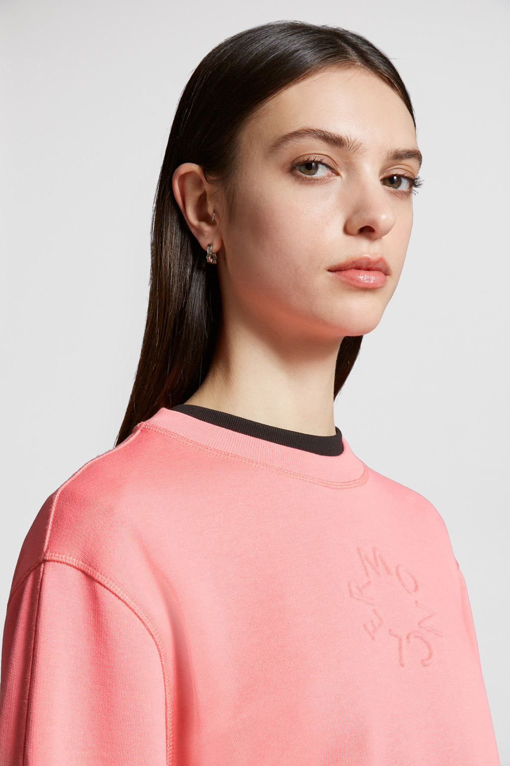 Pink Embossed Logo Sweatshirt - Sweatshirts for Women | Moncler JP