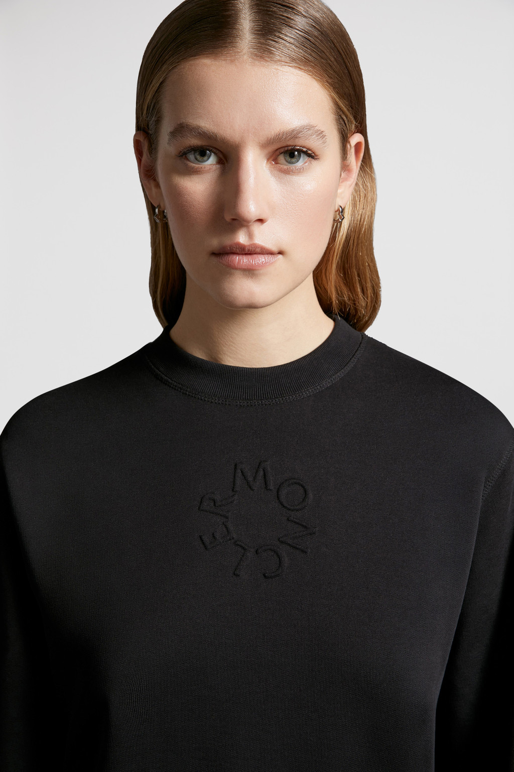 Black Embossed Logo Sweatshirt - Sweatshirts for Women | Moncler CY