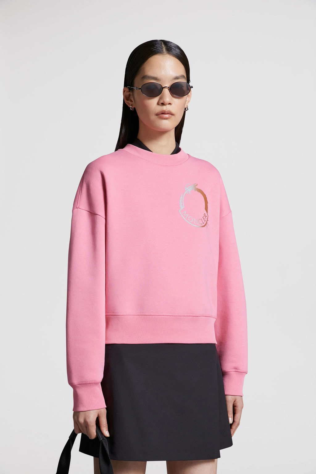Sweatshirt mit Logo-Motiv Pink - Sweatshirts für Damen | Moncler DE