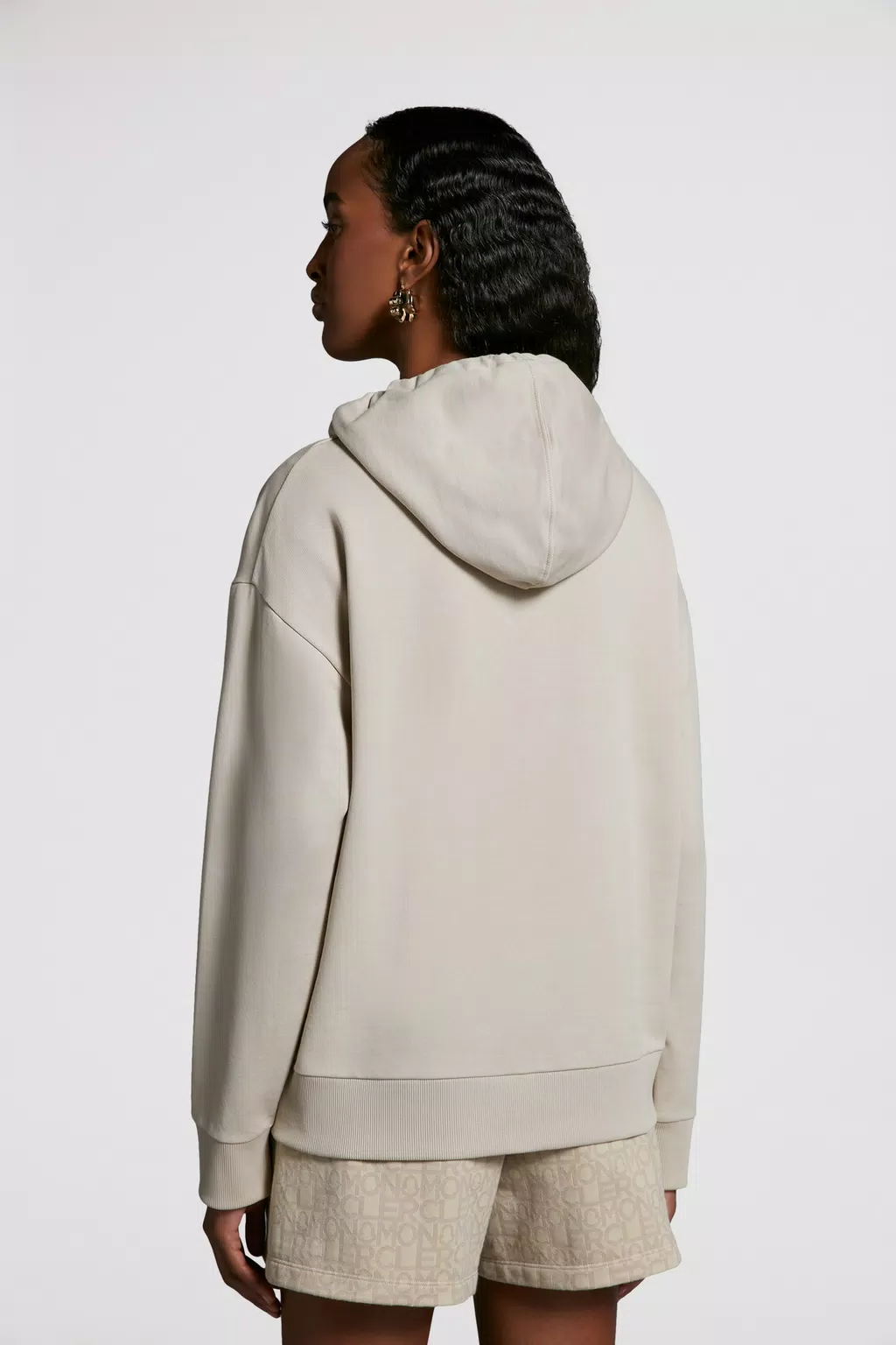 Sudadera Con Capucha Y Logotipo Beige Sudaderas De Mujer Moncler Us