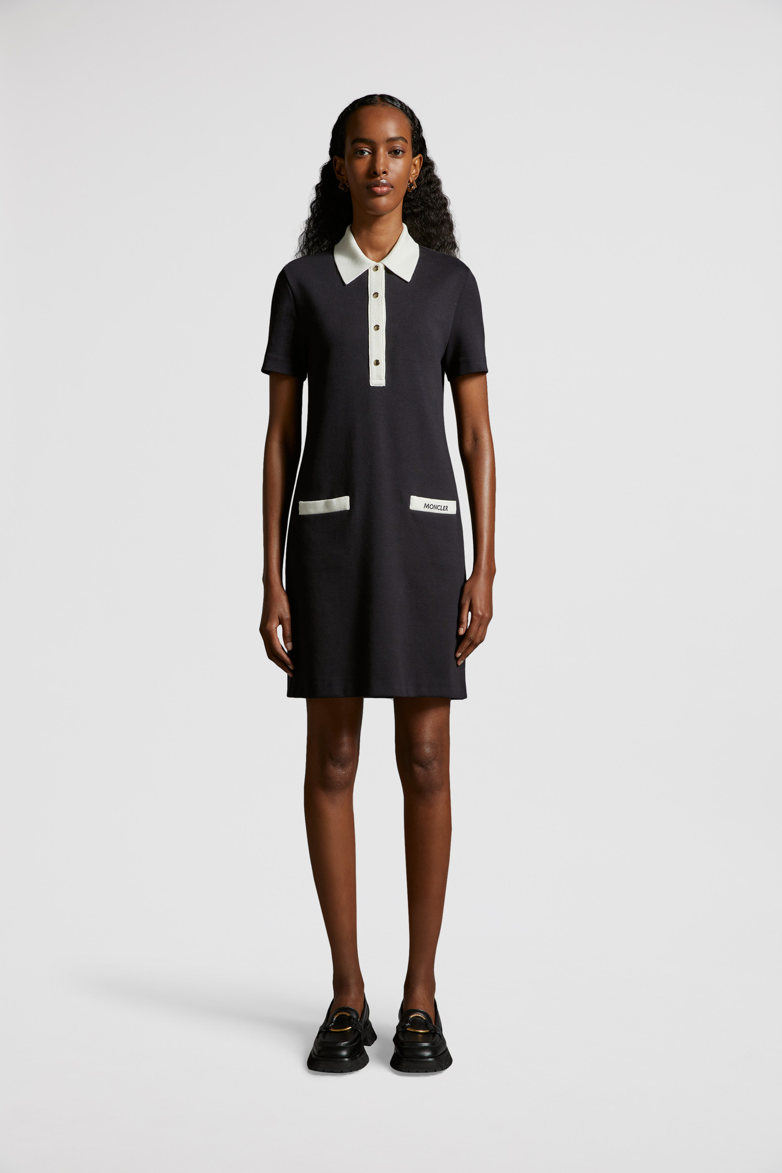 Night Blue Polo Shirt Dress - Dresses for Women | Moncler LT