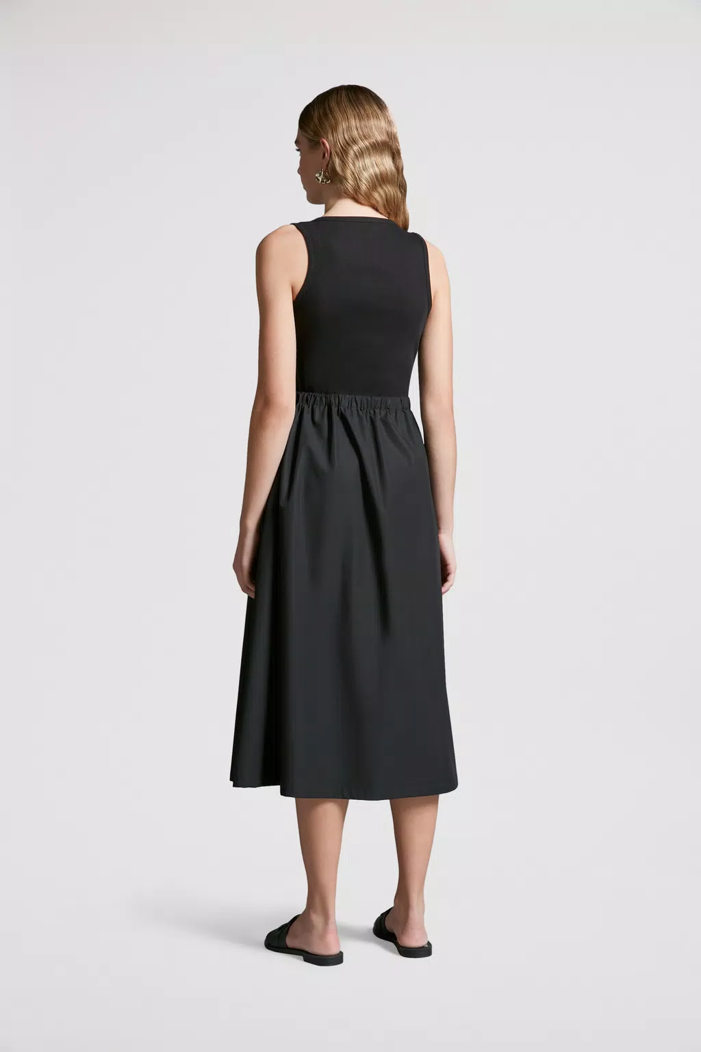 Black Fit And Flare Midi Dress Dresses For Women Moncler Us
