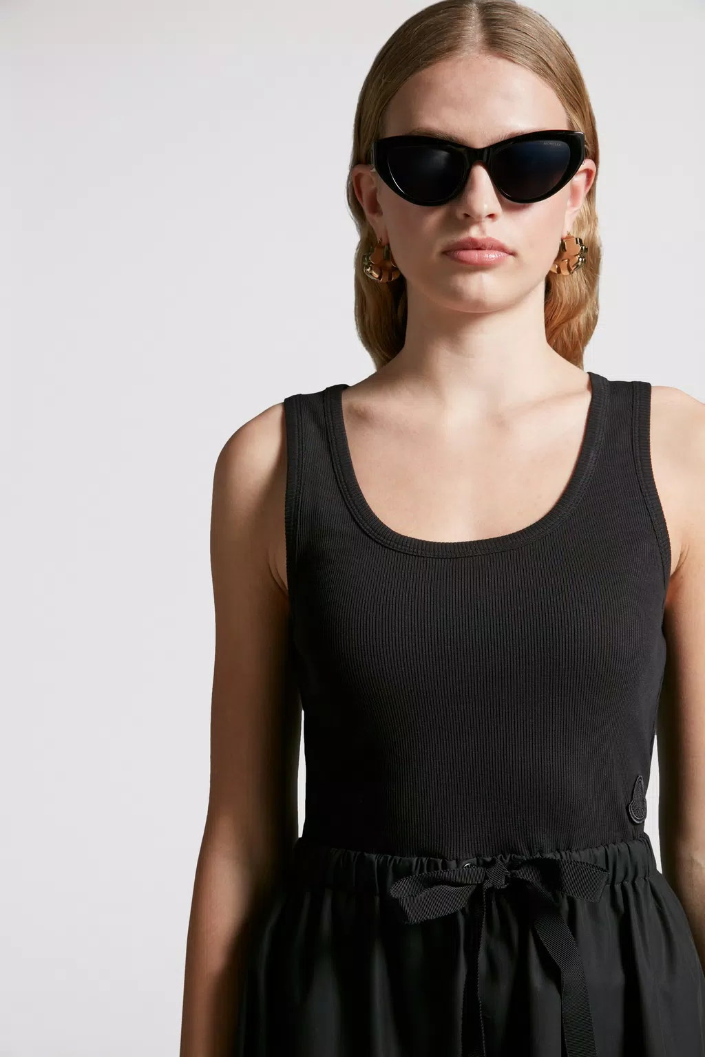 Black Fit And Flare Midi Dress Dresses For Women Moncler Pt