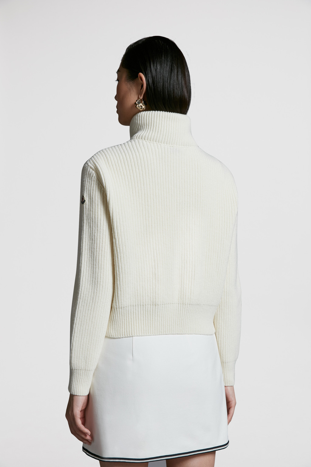 White Padded Wool Cardigan - Sweaters & Cardigans for Women | Moncler PT