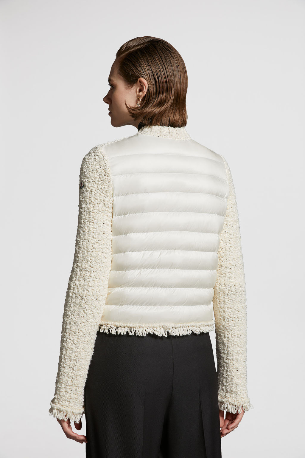White Padded Cotton Cardigan - Sweaters & Cardigans for Women | Moncler NO