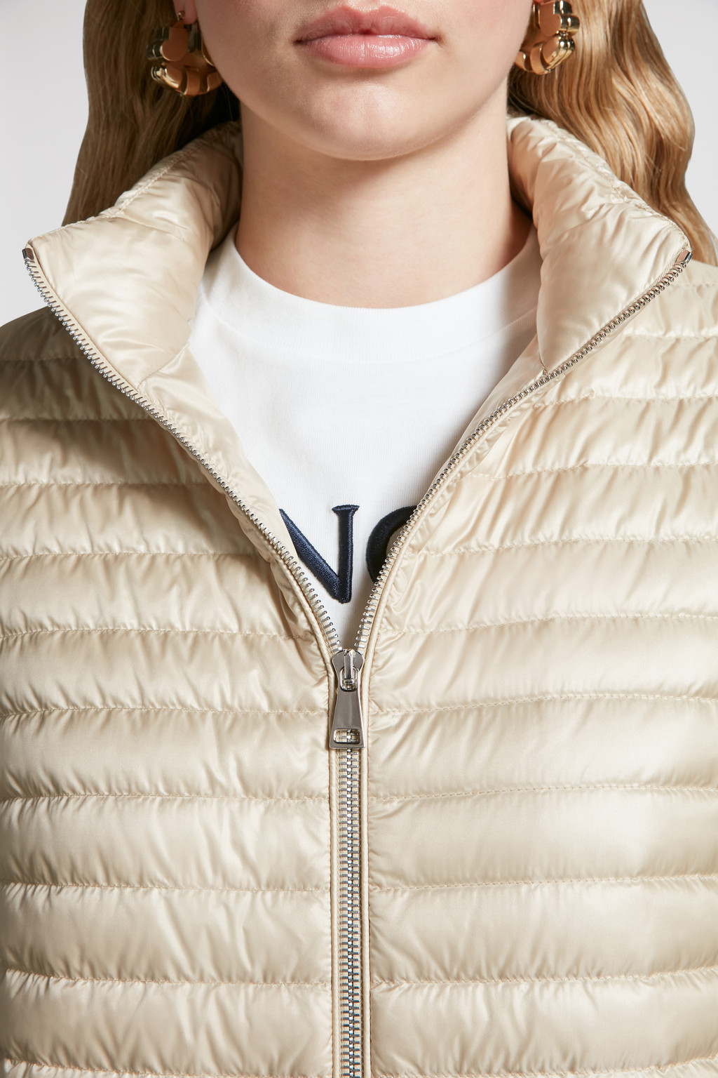 Beige Padded Wool Cardigan - Sweaters & Cardigans for Women | Moncler SK