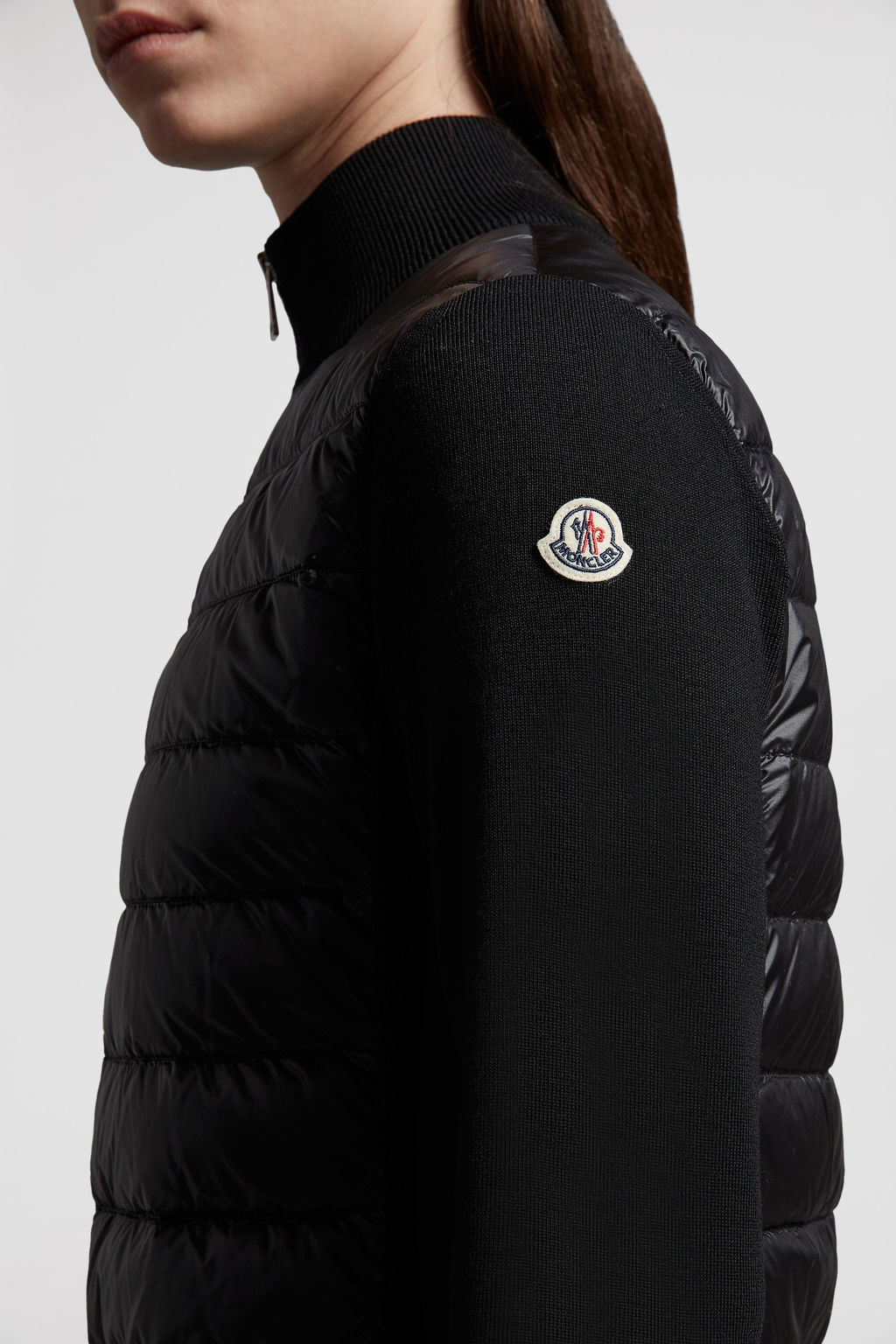 Black Padded Wool Cardigan - Sweaters & Cardigans for Women | Moncler DE