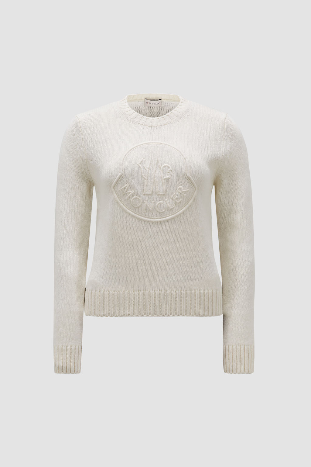 Pull en laine et cachemire à logo brodé Blanc Optique - Pulls ...