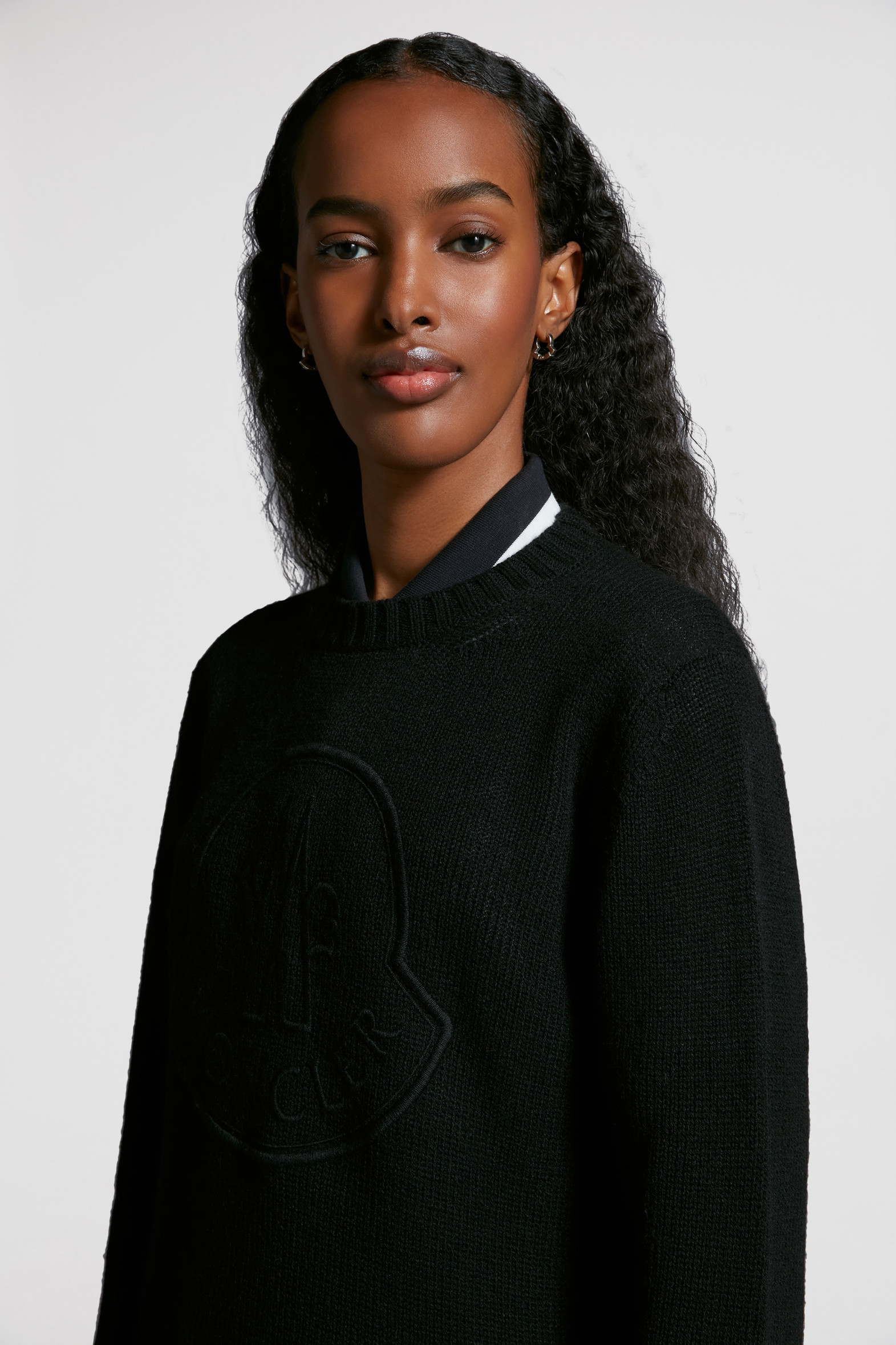Black Embroidered Logo Cashmere & Wool Jumper - Sweaters & Cardigans ...