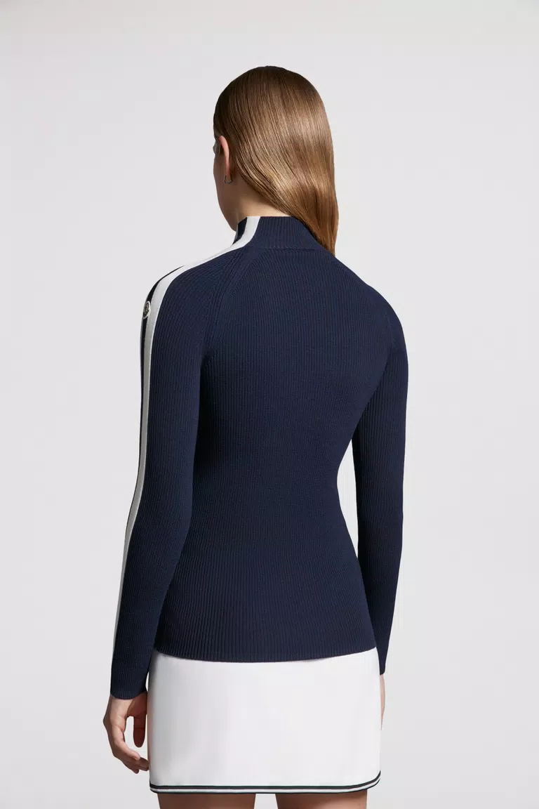 Pull à Col Roulé En Laine Bleu Nuit Pulls And Cardigans Femme Moncler Lu
