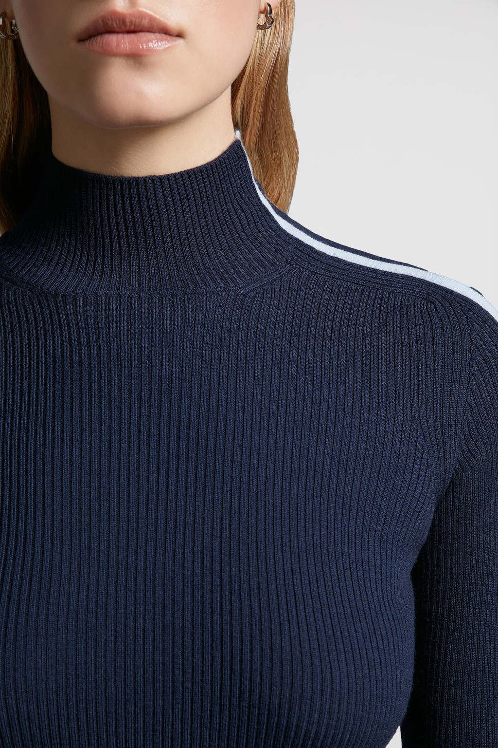 Night Blue Wool Polo Neck Jumper - Sweaters & Cardigans for Women ...