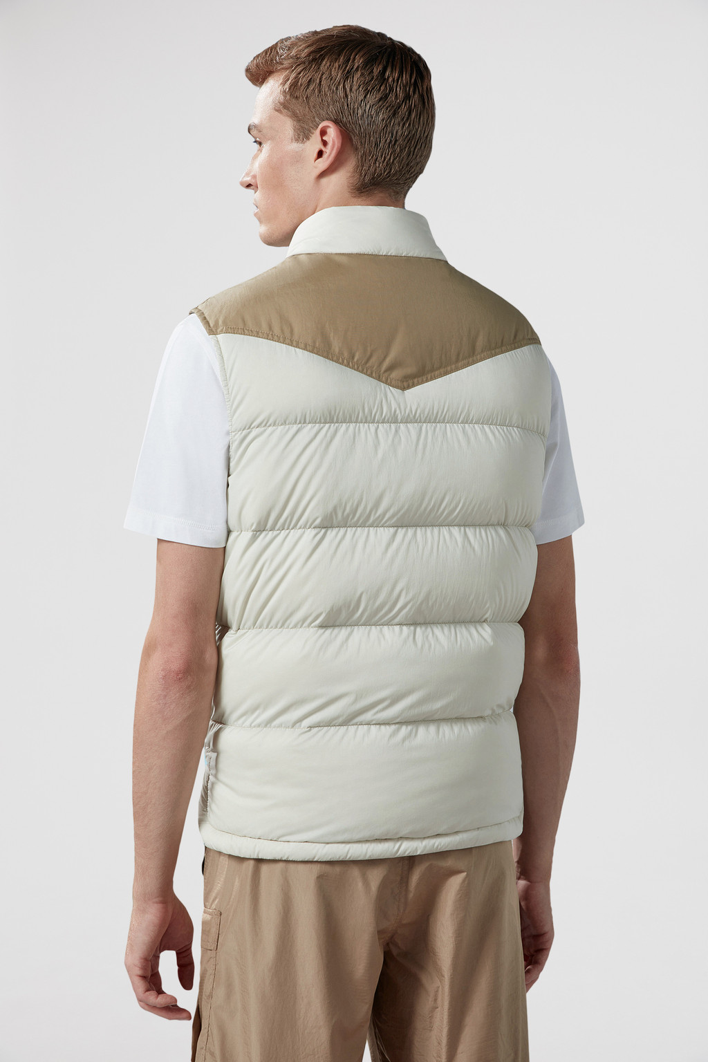 Beige & White Veny Down Gilet - Vests for Men | Moncler SK