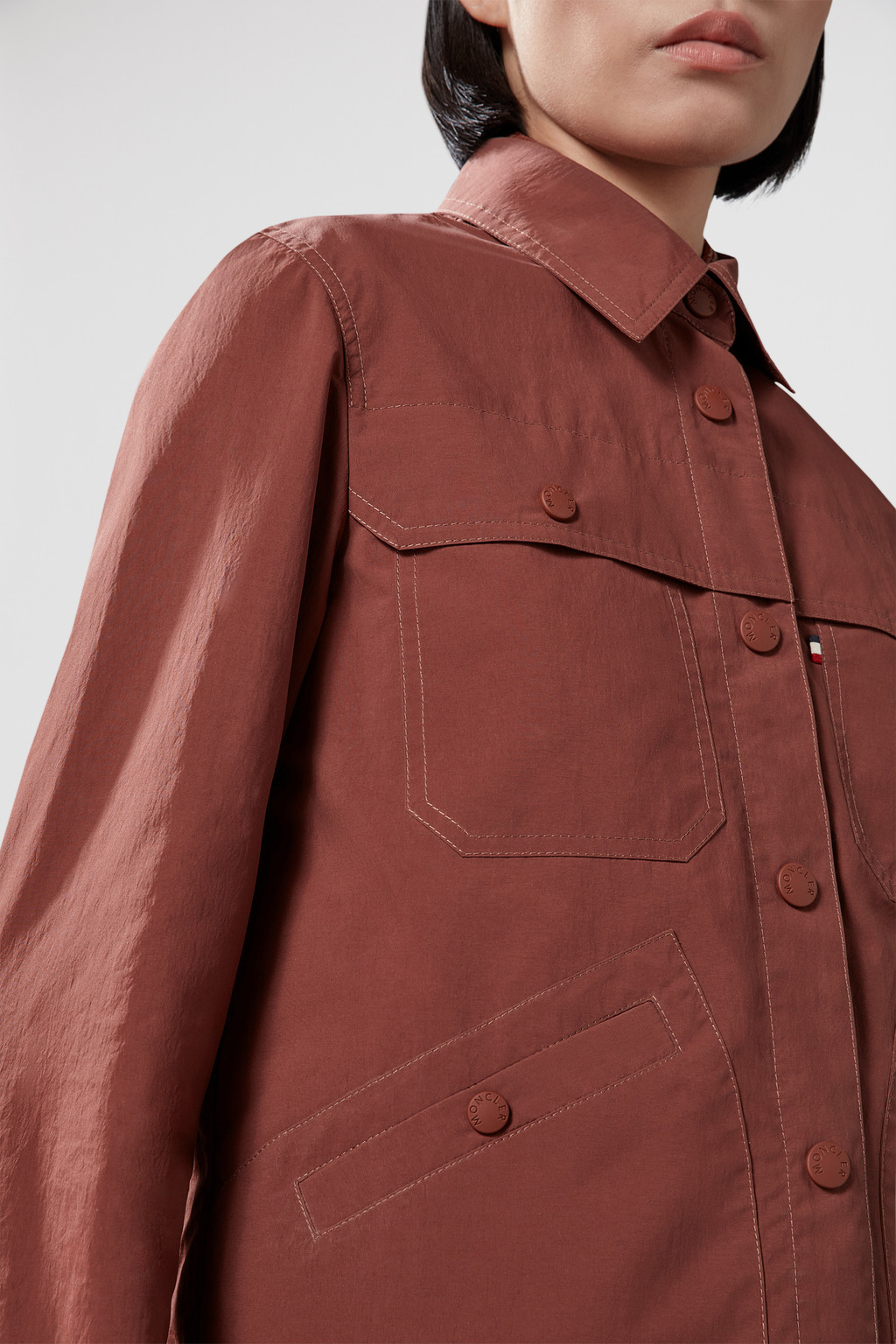 Red Pochet Shacket - Windbreakers & Raincoats for Women | Moncler CZ