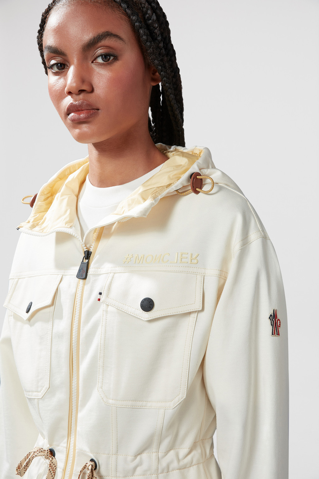 Off White Zip-Up Hoodie - Sweatshirts for Women | Moncler SK