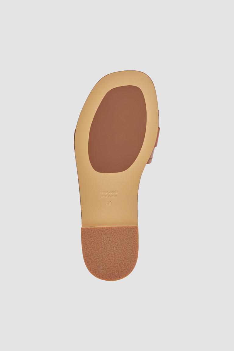 Brown Bell Leather Sliders - Sandals & Sliders for Women | Moncler IT
