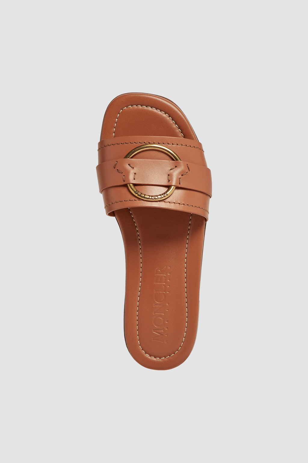 Brown Bell Leather Sliders - Sandals & Sliders for Women | Moncler IT