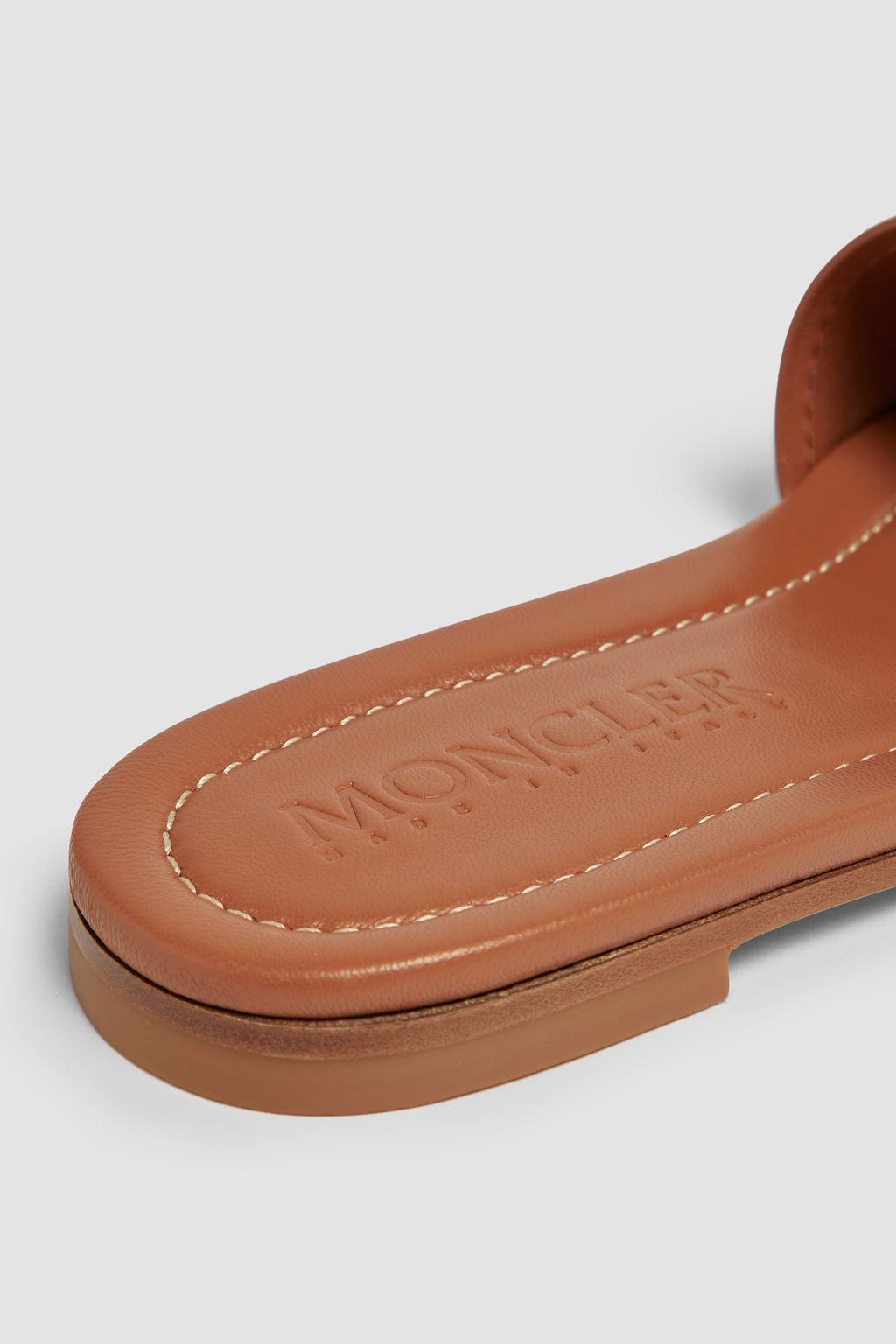Brown Bell Leather Sliders - Sandals & Sliders for Women | Moncler IT