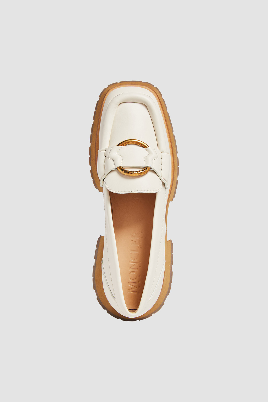 Mocasines de piel Bell Blanco Nieve - Zapatillas de Mujer | Moncler US