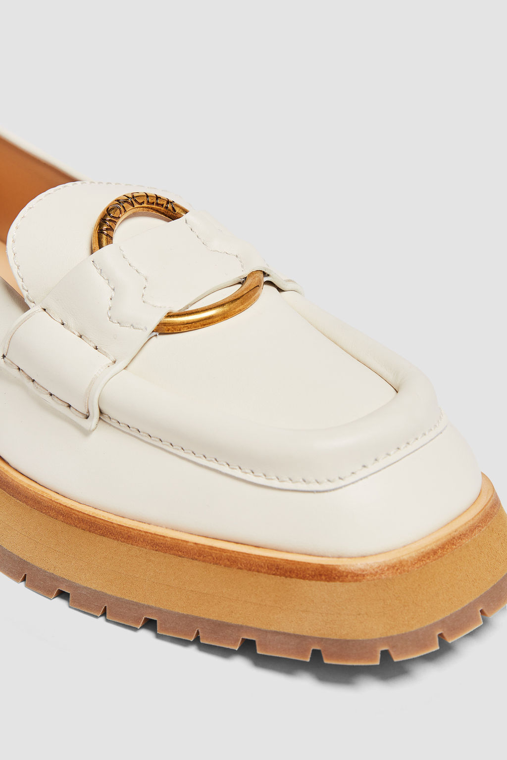 Mocasines de piel Bell Blanco Nieve - Zapatillas de Mujer | Moncler ES