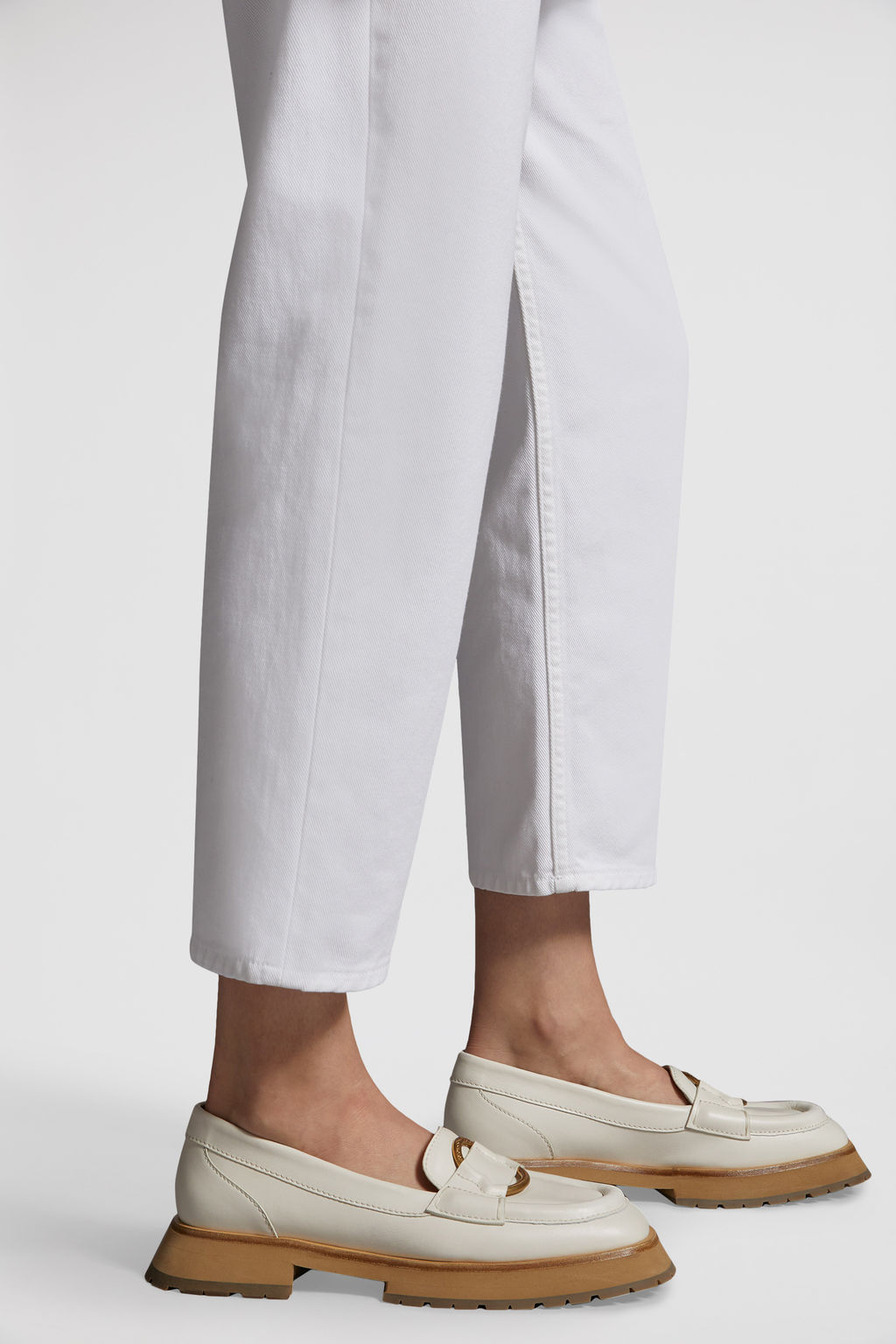 Mocasines de piel Bell Blanco Nieve - Zapatillas de Mujer | Moncler ES