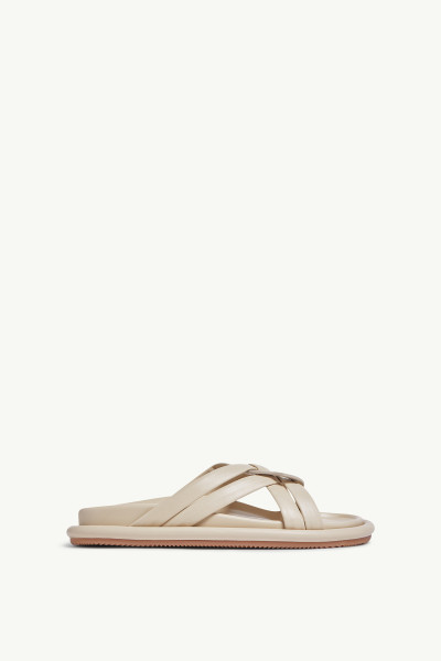 Beige Bell Soft Leather Slides - Sandals & Sliders for Women | Moncler US