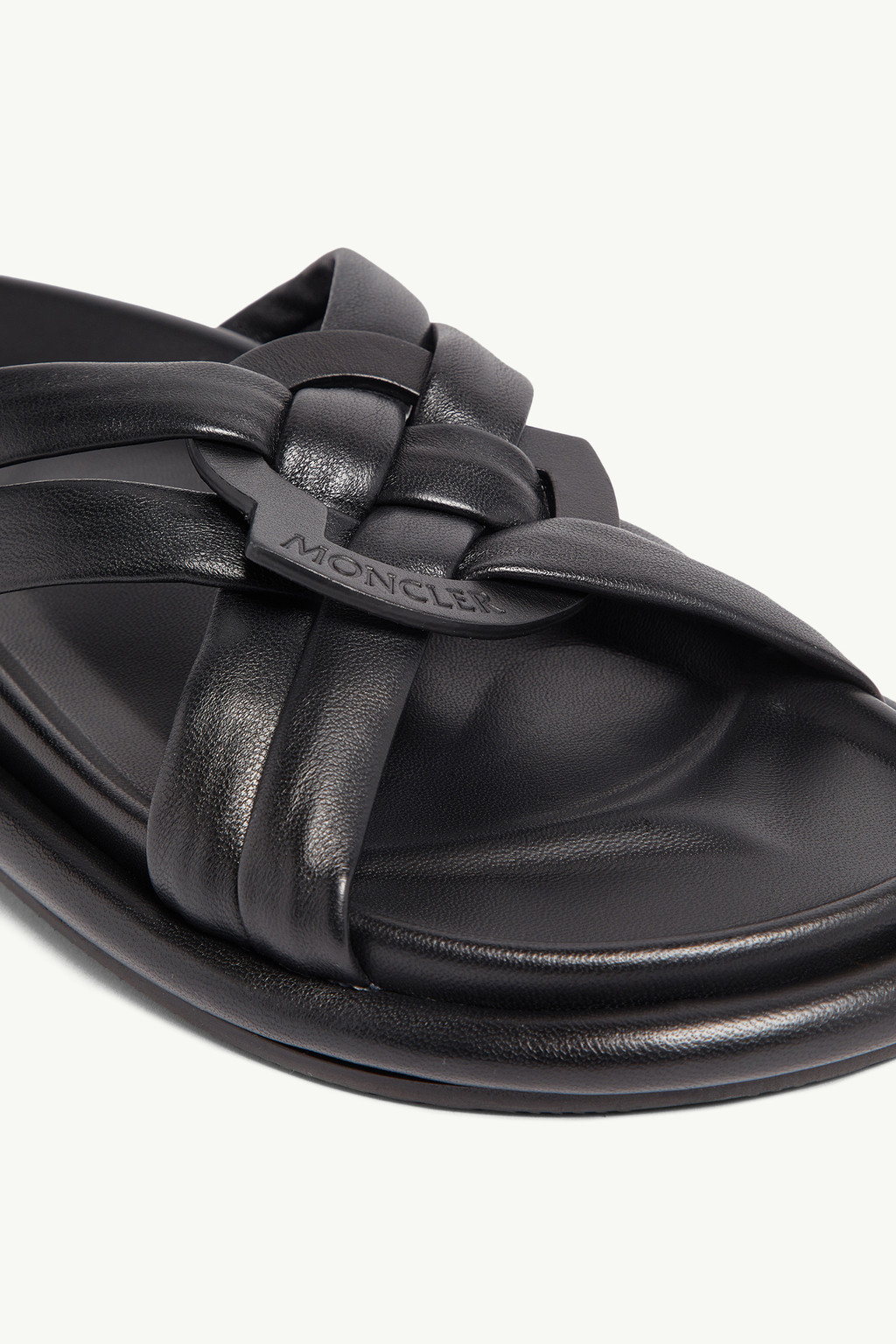 Sandales en cuir Bell Soft Noir - Sandales et Mules Femme | Moncler LU