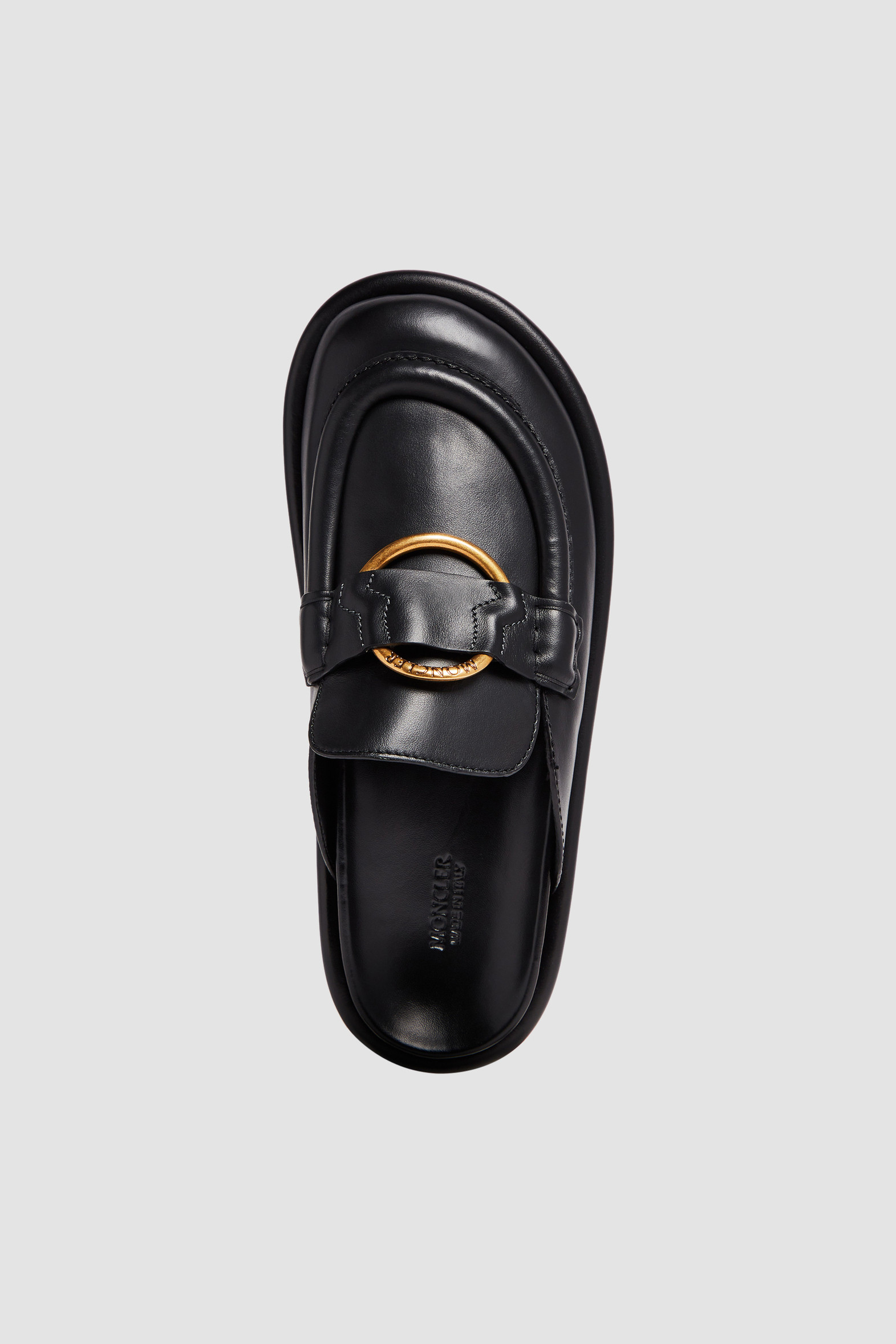 Black Bell Leather Mules - Sandals & Sliders for Women | Moncler HK