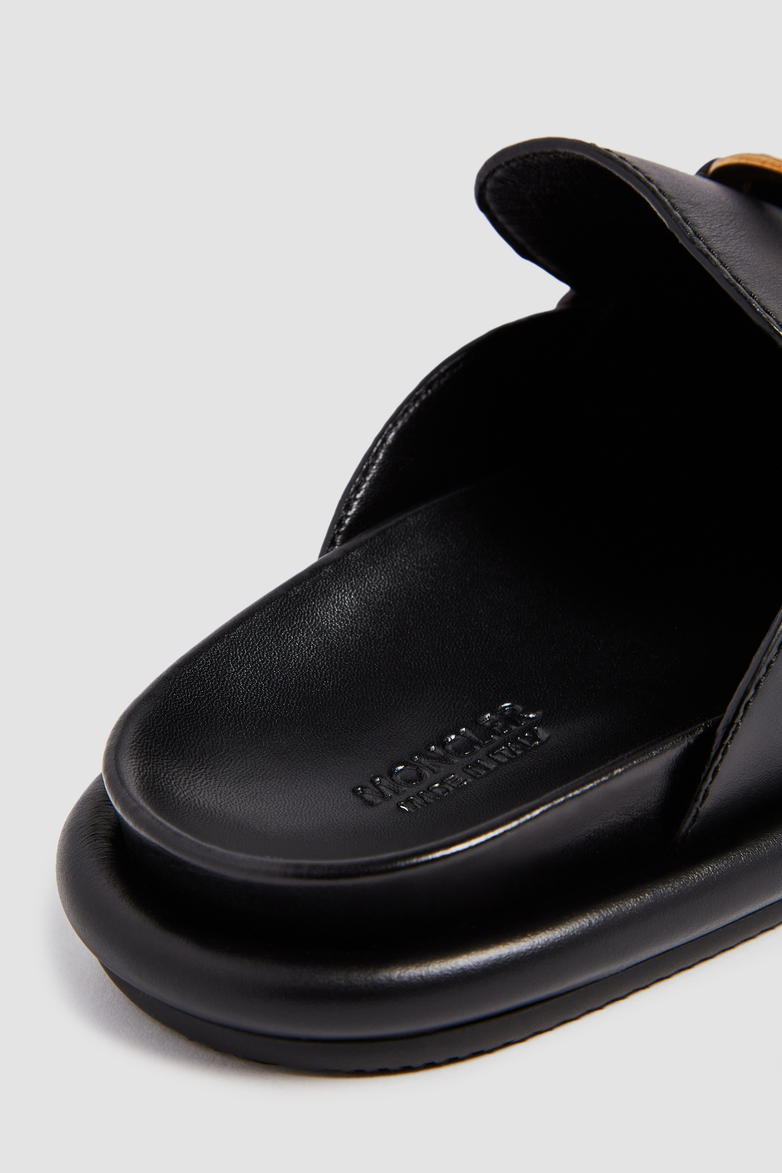 Black Bell Leather Mules - Sandals & Sliders for Women | Moncler HK