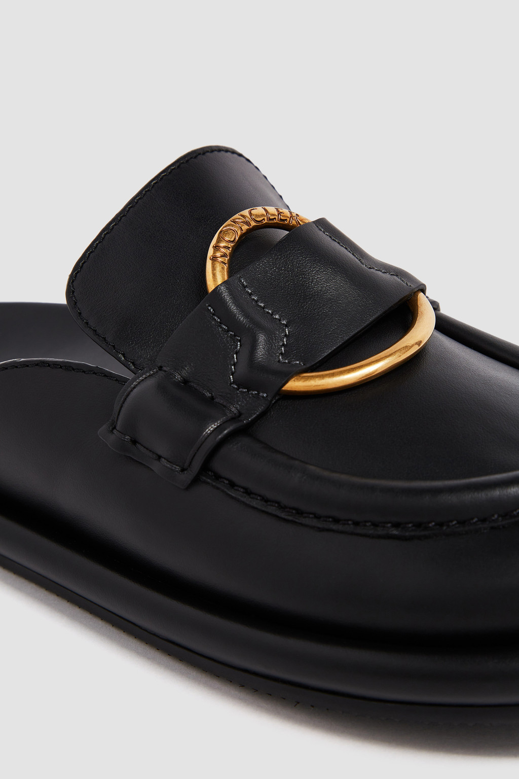 Black Bell Leather Mules - Sandals & Sliders for Women | Moncler PT