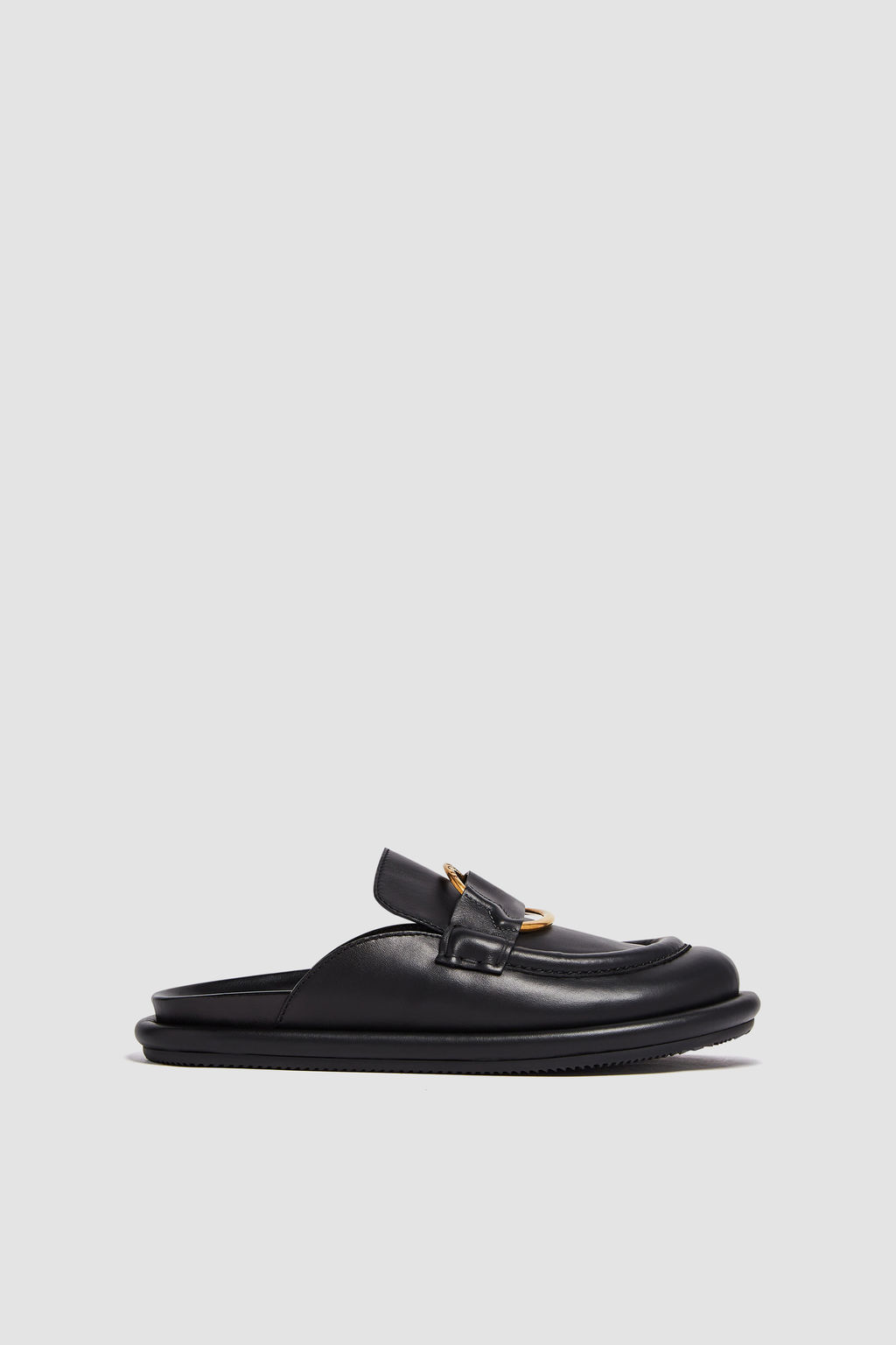 Black Bell Leather Mules - Sandals & Sliders for Women | Moncler GB