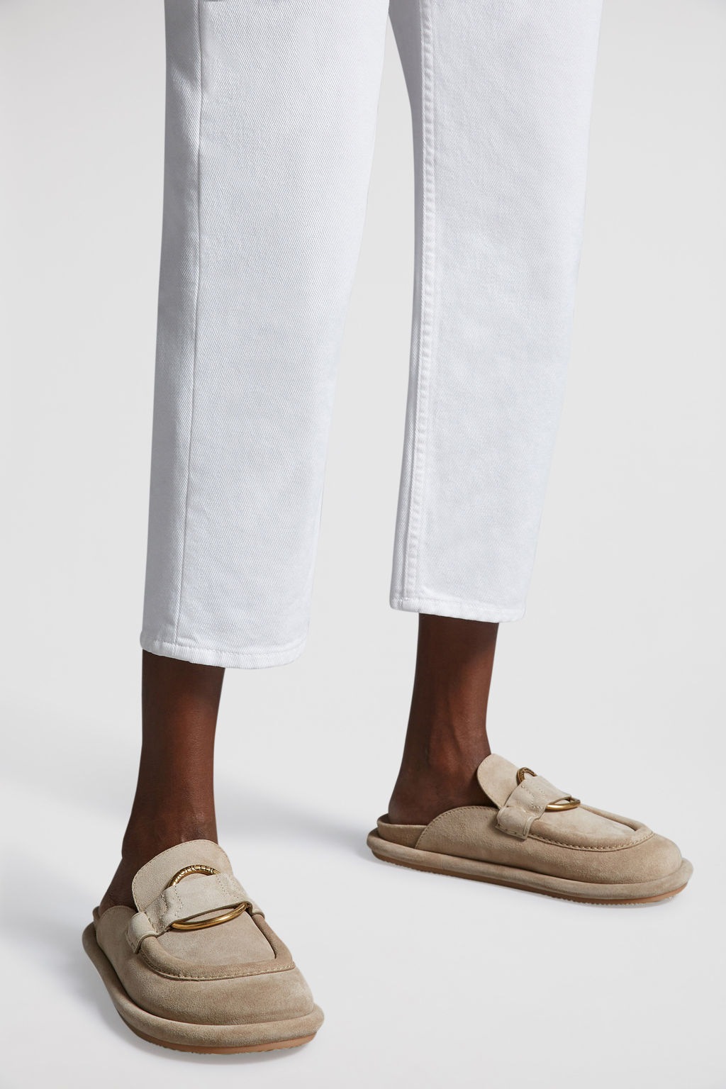 Beige Bell Suede Mules - Sandals & Sliders for Women | Moncler HR