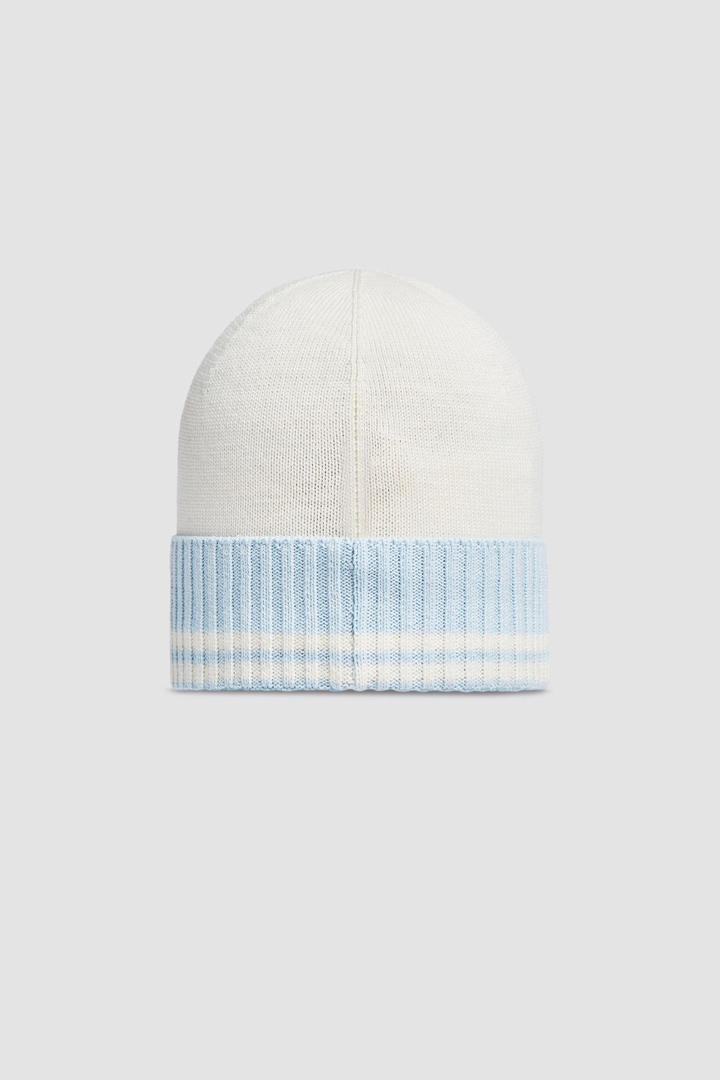 White & Light Blue Cotton Beanie - Accessories for Children | Moncler ES
