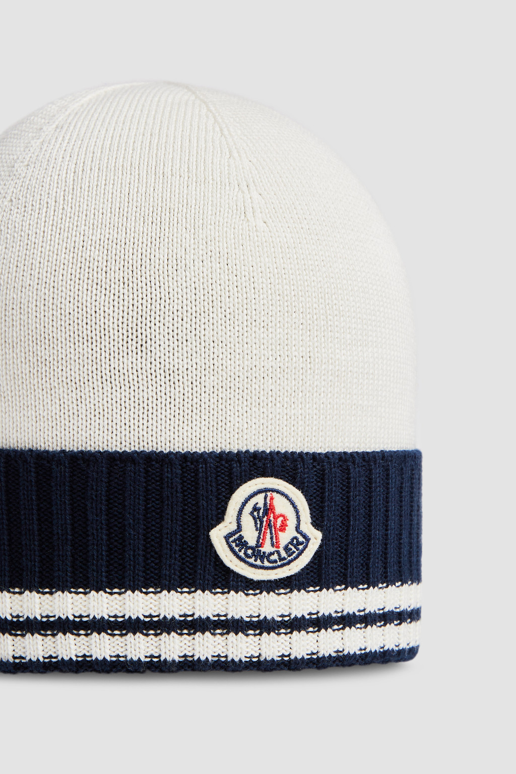 Blue & White Cotton Beanie - Accessories for Children | Moncler BE
