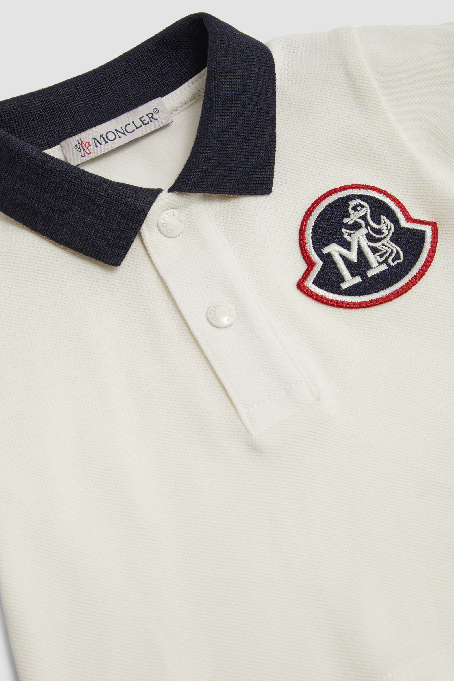 White Monogram Polo Shirt - Clothing for Children | Moncler AT