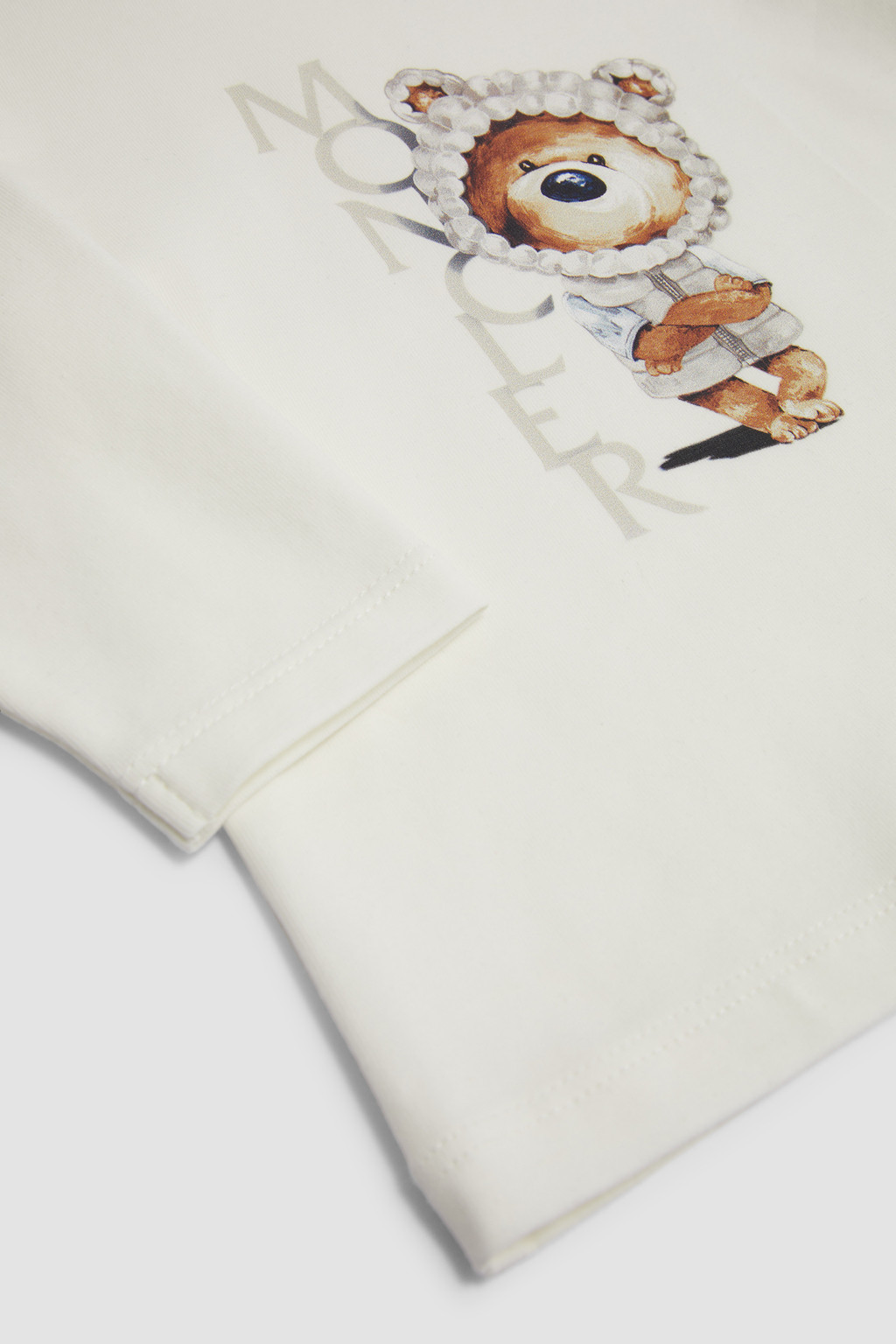 White Teddy Bear Motif Long Sleeve T-Shirt - Clothing for Children ...