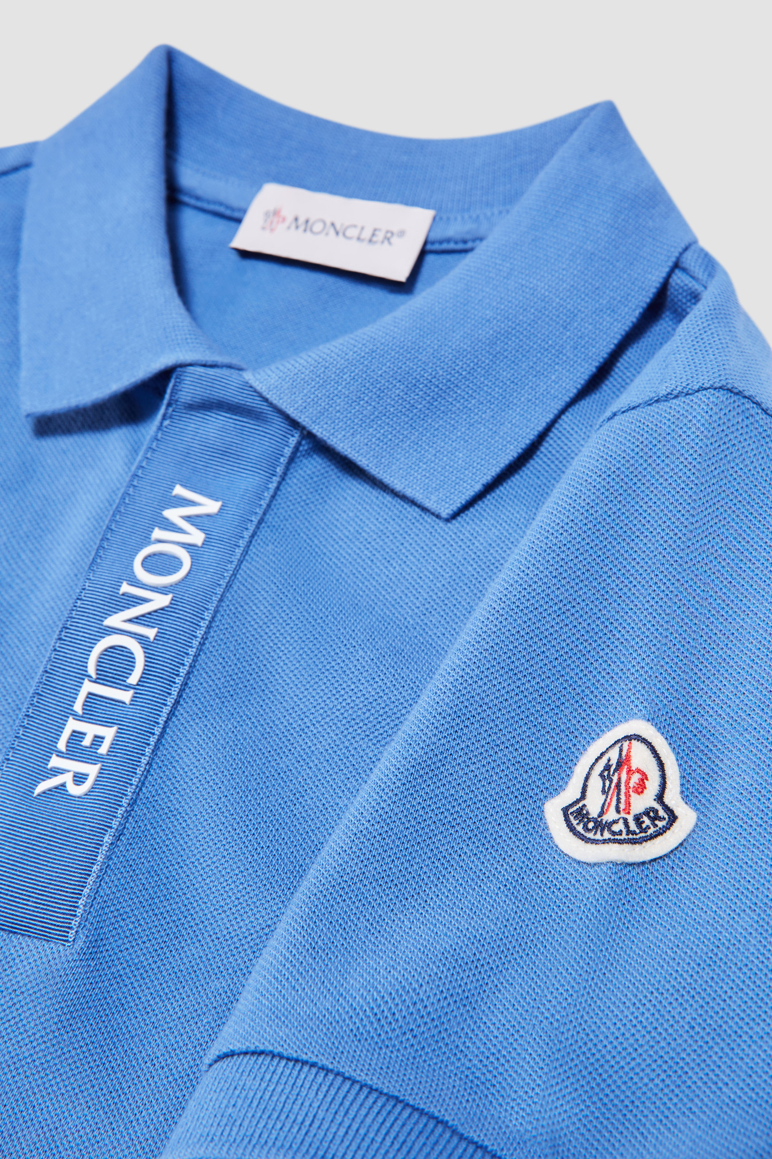 Bright Blue Logo Polo Shirt - Polos & T-shirts for Children | Moncler HR