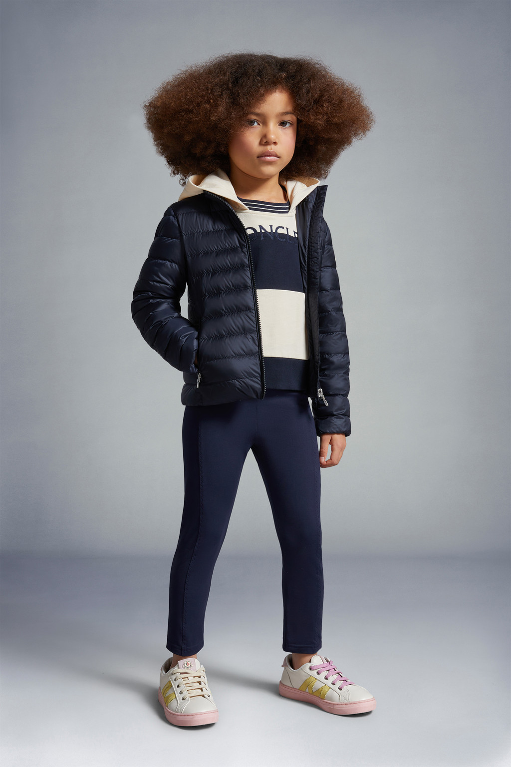 Blue Logo Patch Leggings - Trousers & Tracksuits for Children | Moncler RO